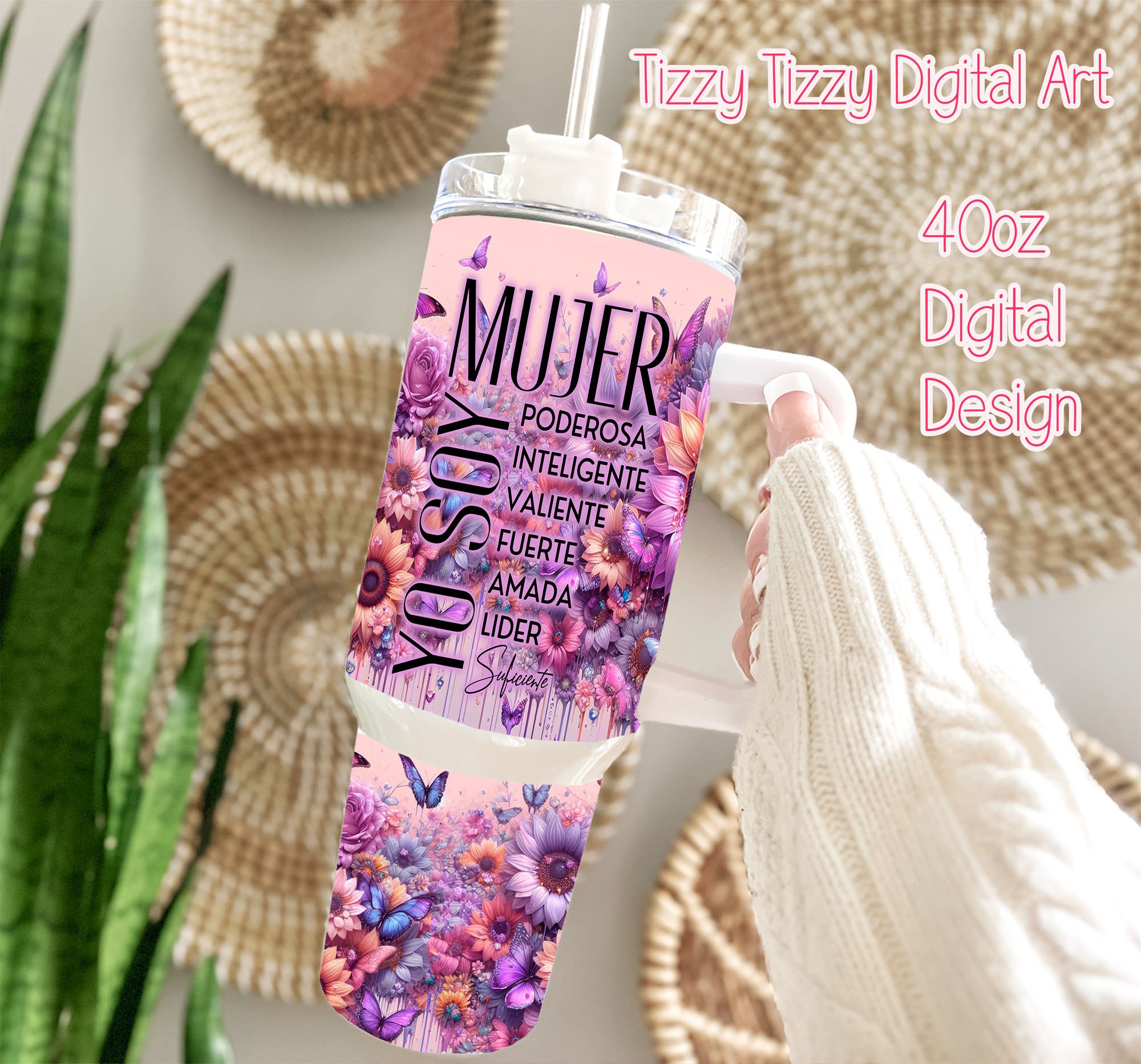 Spanish 40oz Floral Wrap Design, Mujer Spanish 40oz Tumbler Design ...