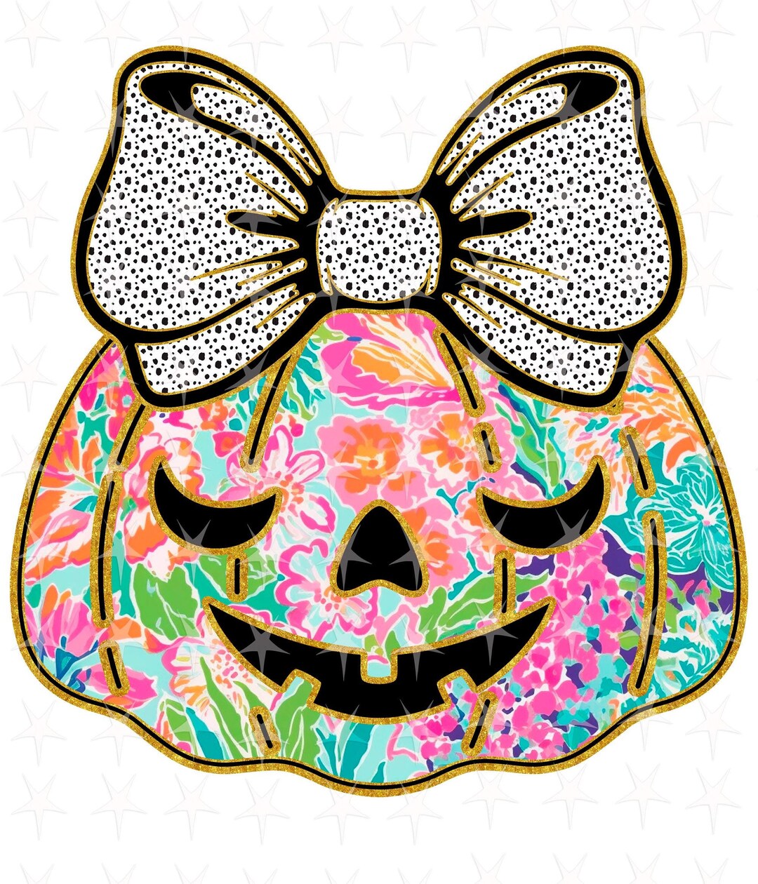Girly Pumpkin PNG Design, Golden Pumpkin With Cute Bow, Bright Color ...