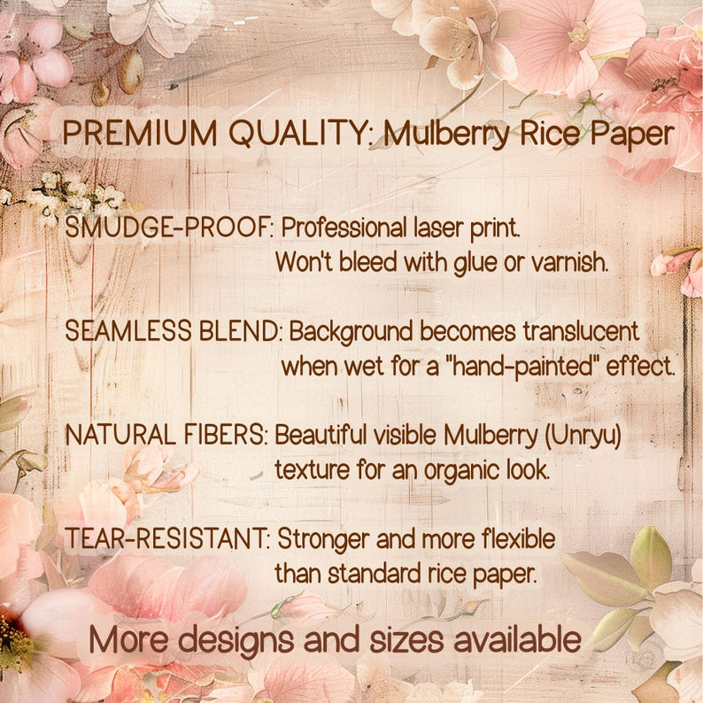 Celestial Daisy Melody Rice Paper A4 – Shabby Chic Bloom & Ladybug ...