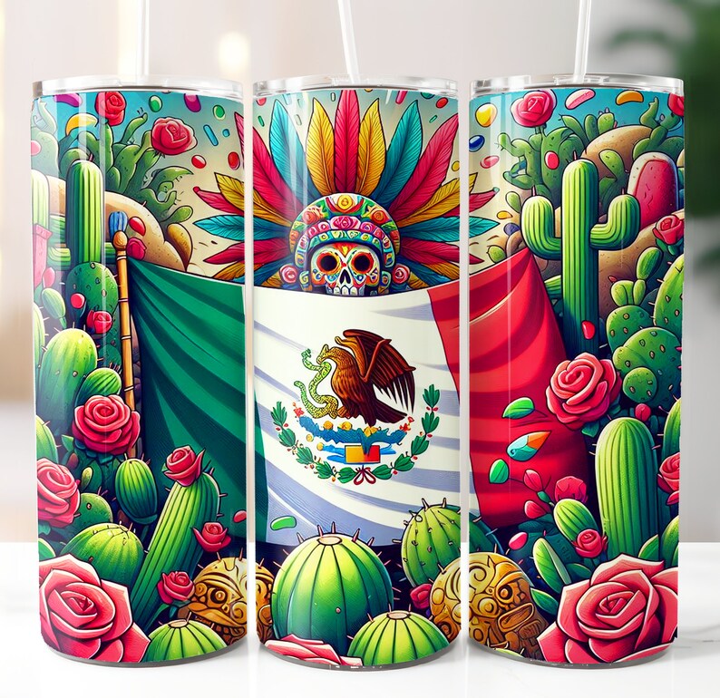 Mexican Flag 20oz Digital Design, Bandera Mexicana Digital Wrap for ...