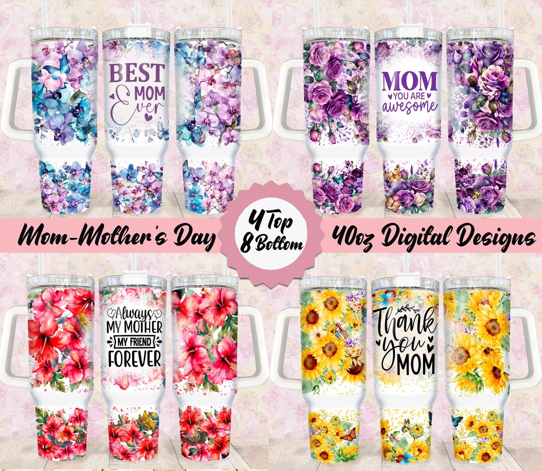 Mom Floral 40oz Bundle Designs, Mother's Day Pack Designs (digital ...