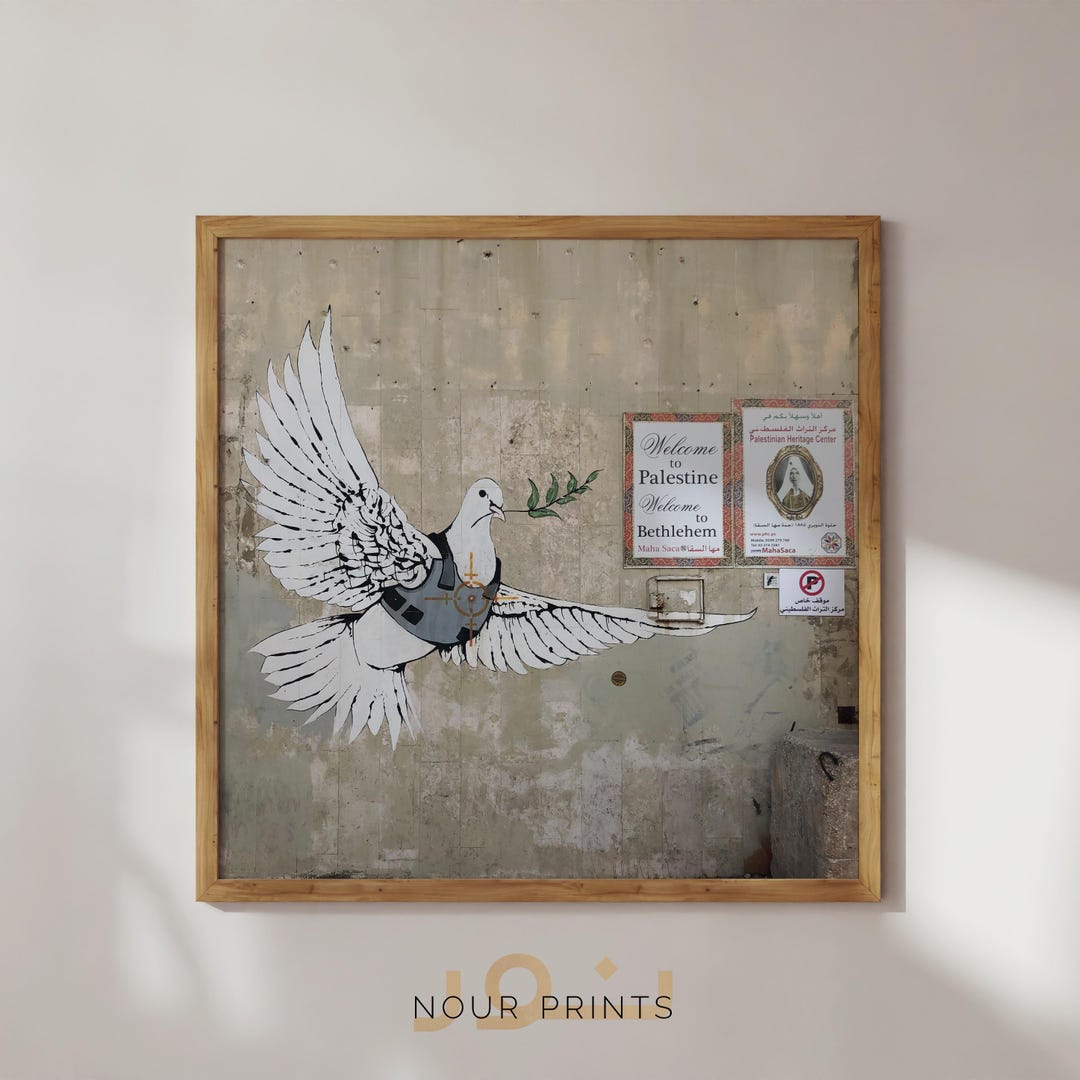 Banksy Palestine Dove Print, Giclée Fine Art Poster, the Armoured Dove ...