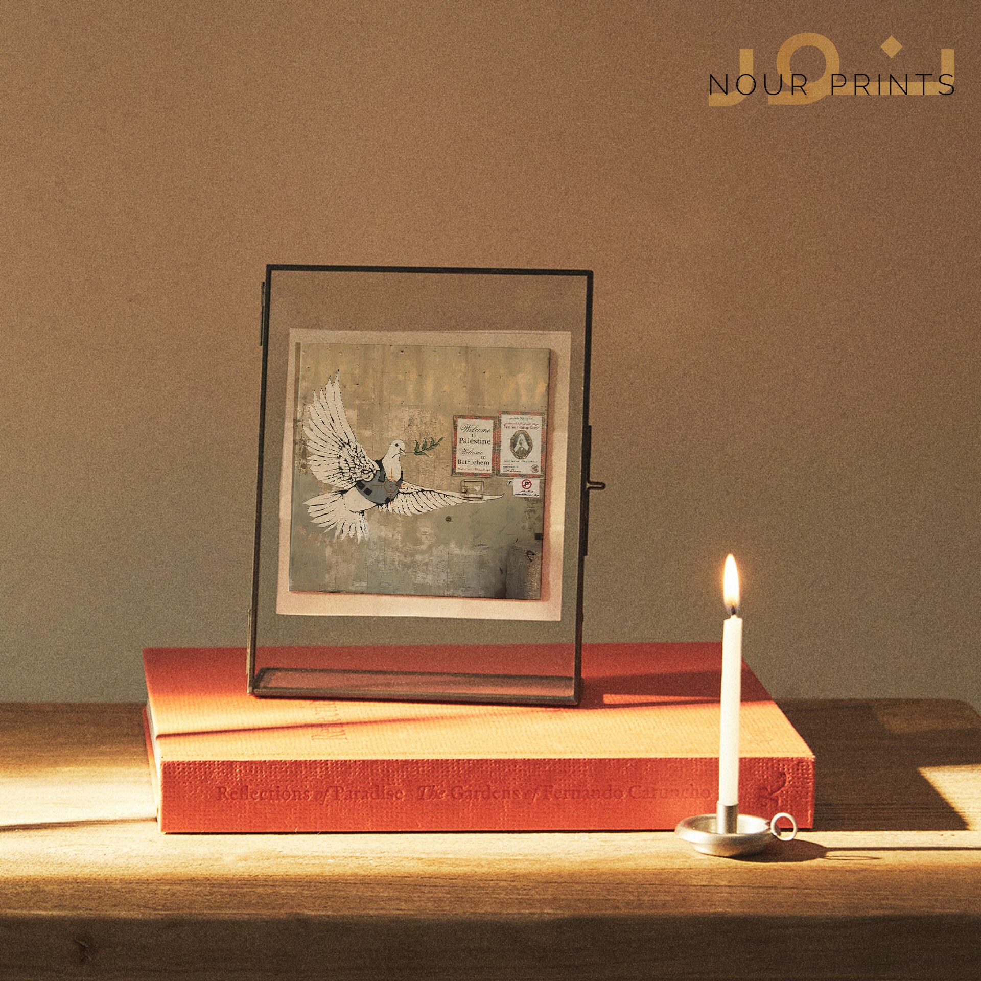 Banksy Print, Free Palestine, the Armoured Dove Square Art Print ...