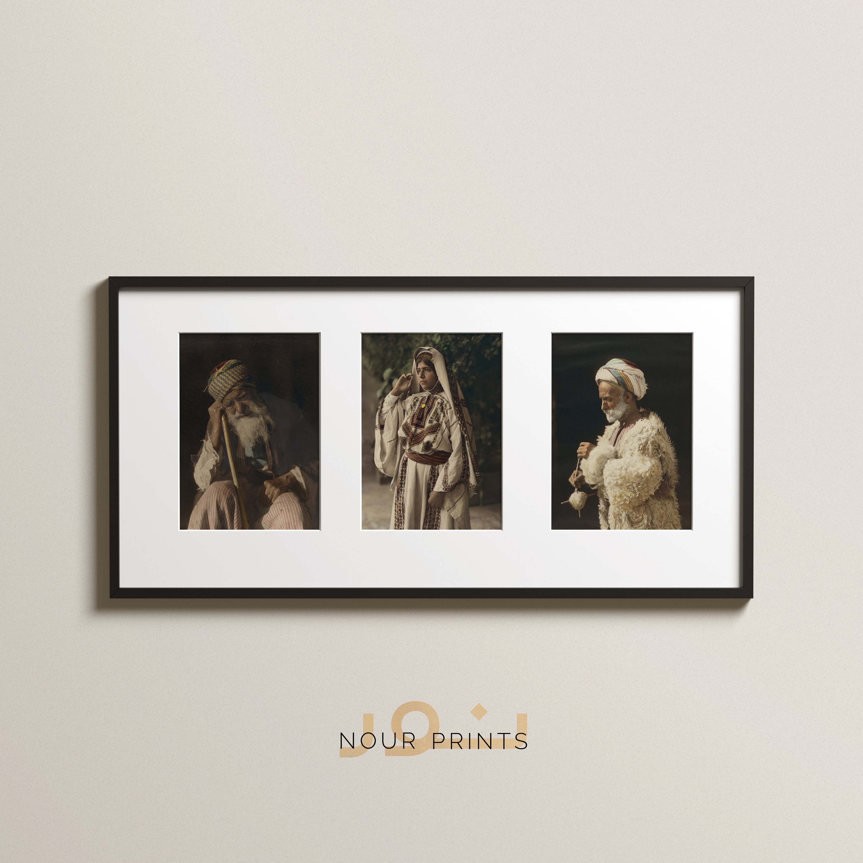 Vintage Palestinian Portrait Set of 3, Free Palestine Art, Arabic Man ...