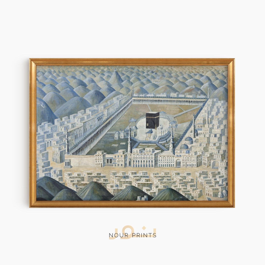 Kaaba Mecca Art, Islamic Wall Art, Masjid Al-haram Grand Mosque Digital ...
