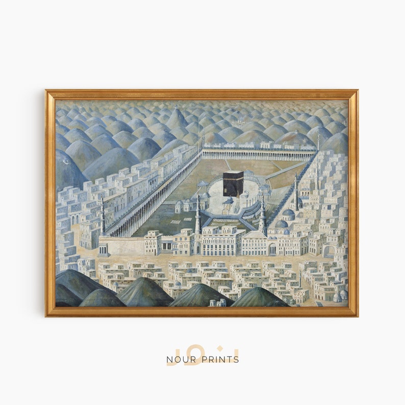 Kaaba Mecca Art, Islamic Wall Art, Masjid Al-haram Grand Mosque Digital ...