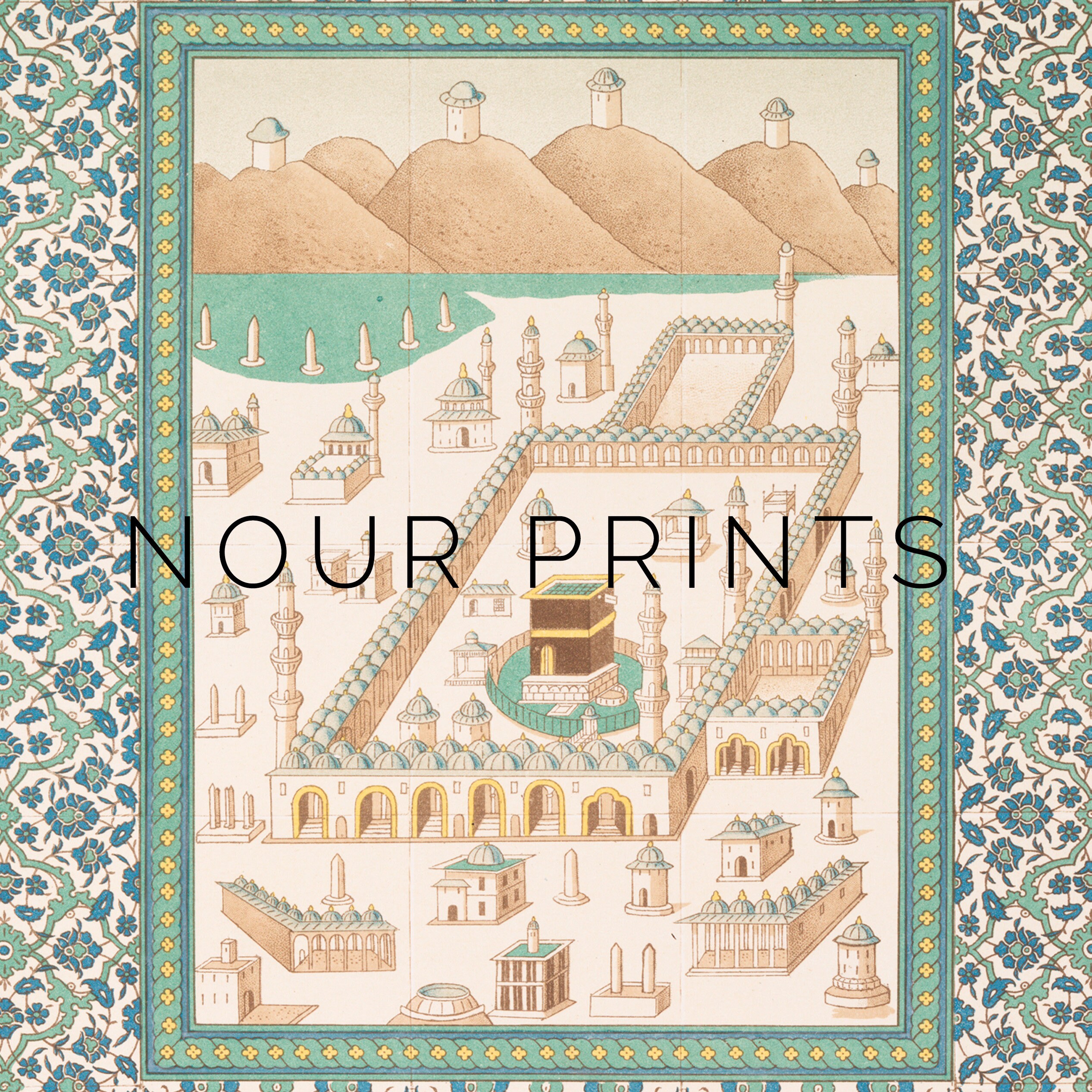 Kaaba Mecca Art, Islamic Wall Art, Masjid Al-haram Grand Mosque Digital ...