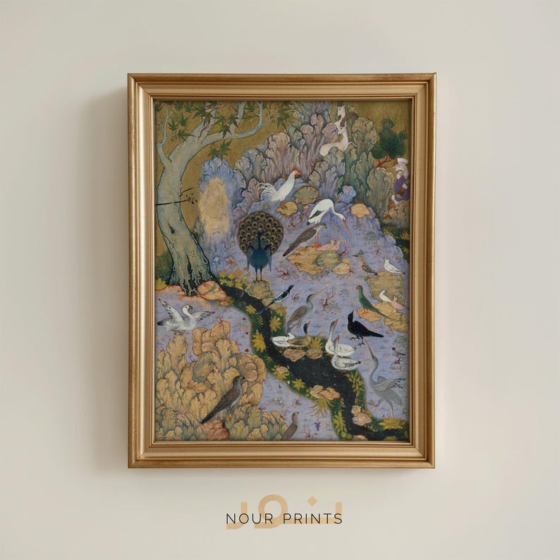 Persian Art Simurgh Giclée Print, Zal Rescued Shahnameh Miniature ...