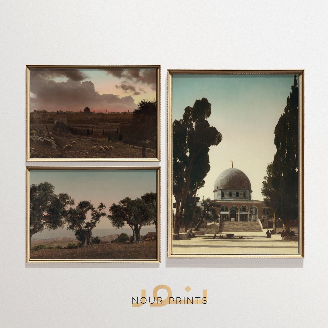 Al-aqsa Triptych Wall Art Printable, Jerusalem Palestine Print Set of 3 ...
