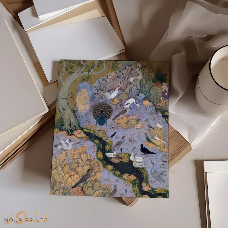 Persian Art Simurgh Giclée Print, Zal Rescued Shahnameh Miniature ...