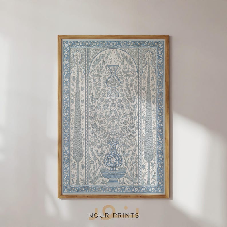 Blue Mosque Wall Art, Islamic Mihrab Fine Art Poster, Vintage Iznik ...