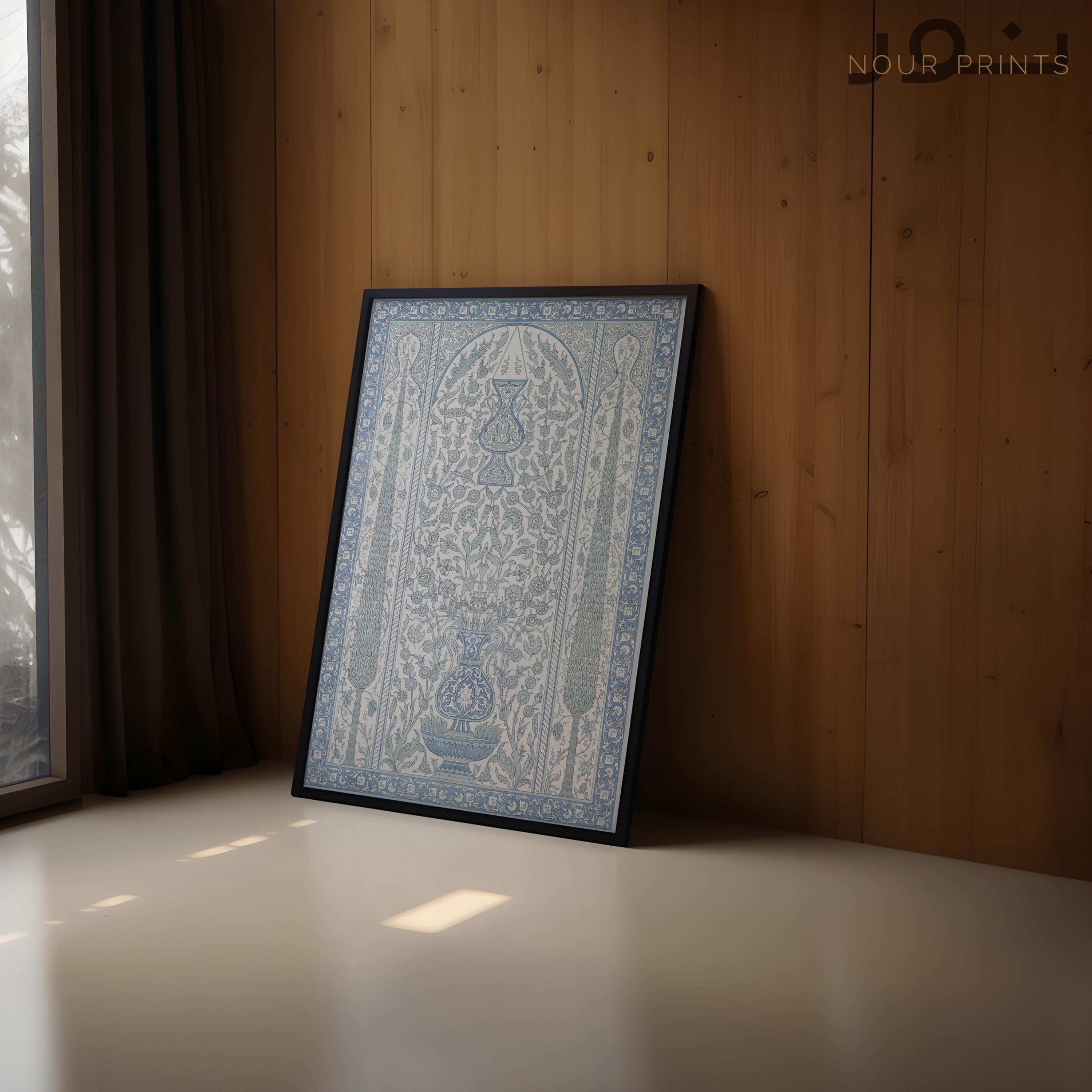 Islamic Geometric Print, Blue Mosque Giclée Fine Art Poster, Islamic ...