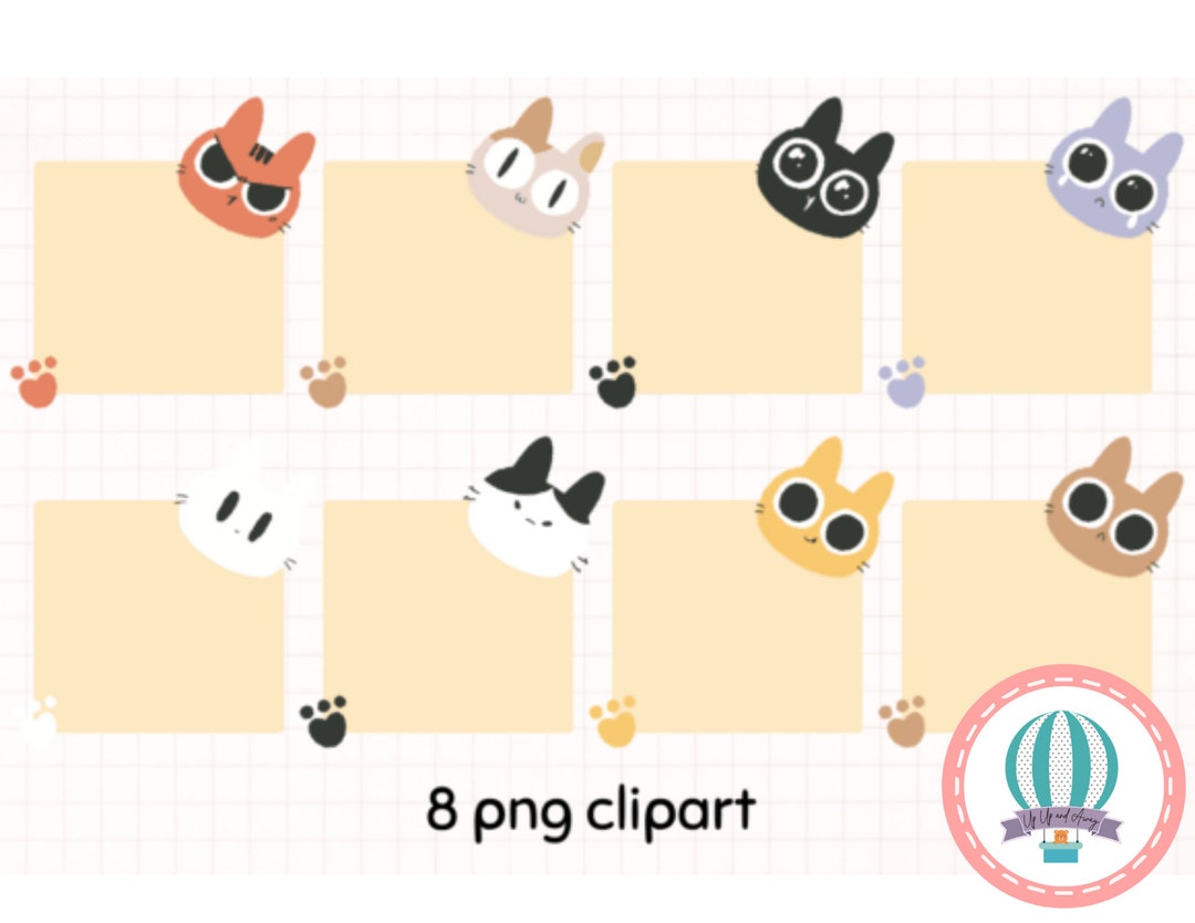 Cute Cat Notepad Stickers for Good Notes - Etsy
