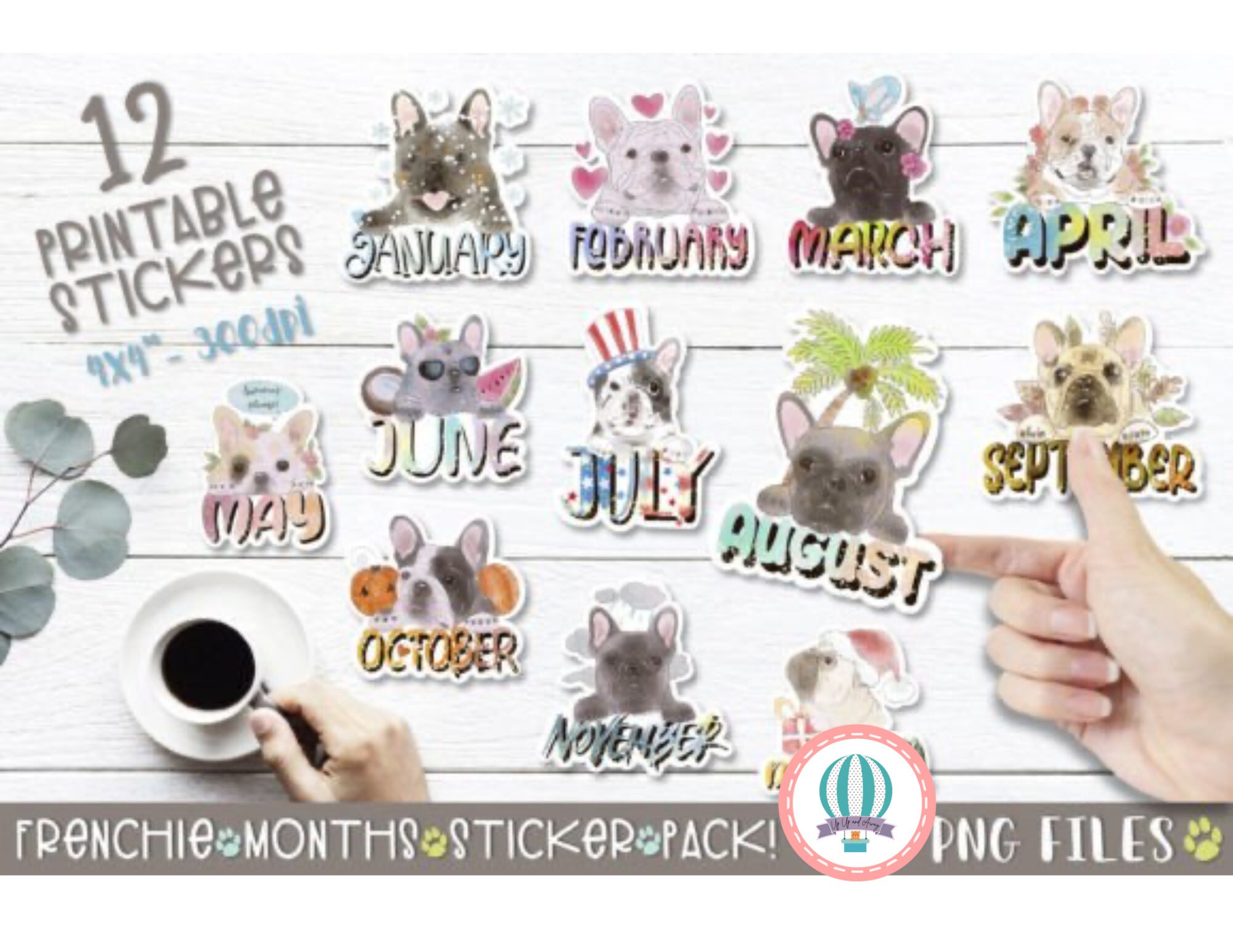 Frenchie Dog Digital Printable Stickers - Etsy