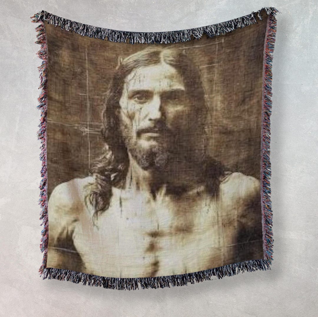 The Shroud of Turin Blanket, Jesus Blanket, Woven Threaded Christian ...