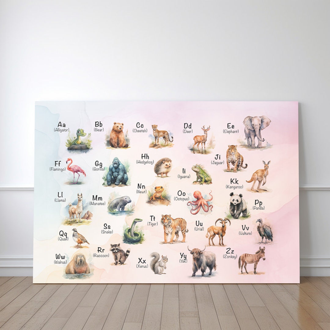 Animal Alphabet Chart Wall Decor Homeschool Decor Classroom Decor ...
