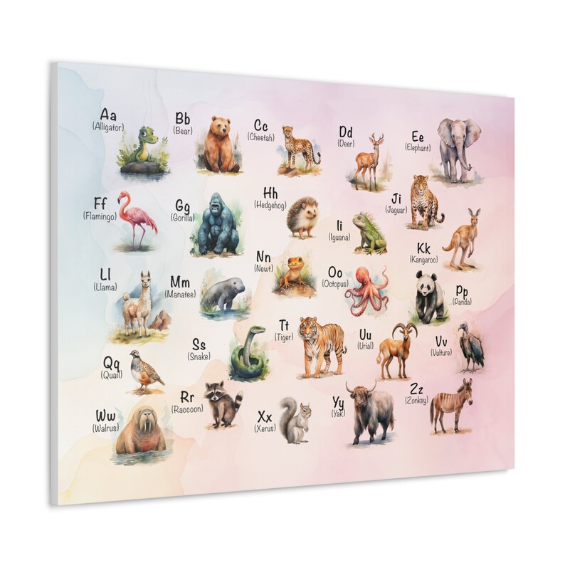 Animal Alphabet Chart Wall Decor Homeschool Decor Classroom Decor ...