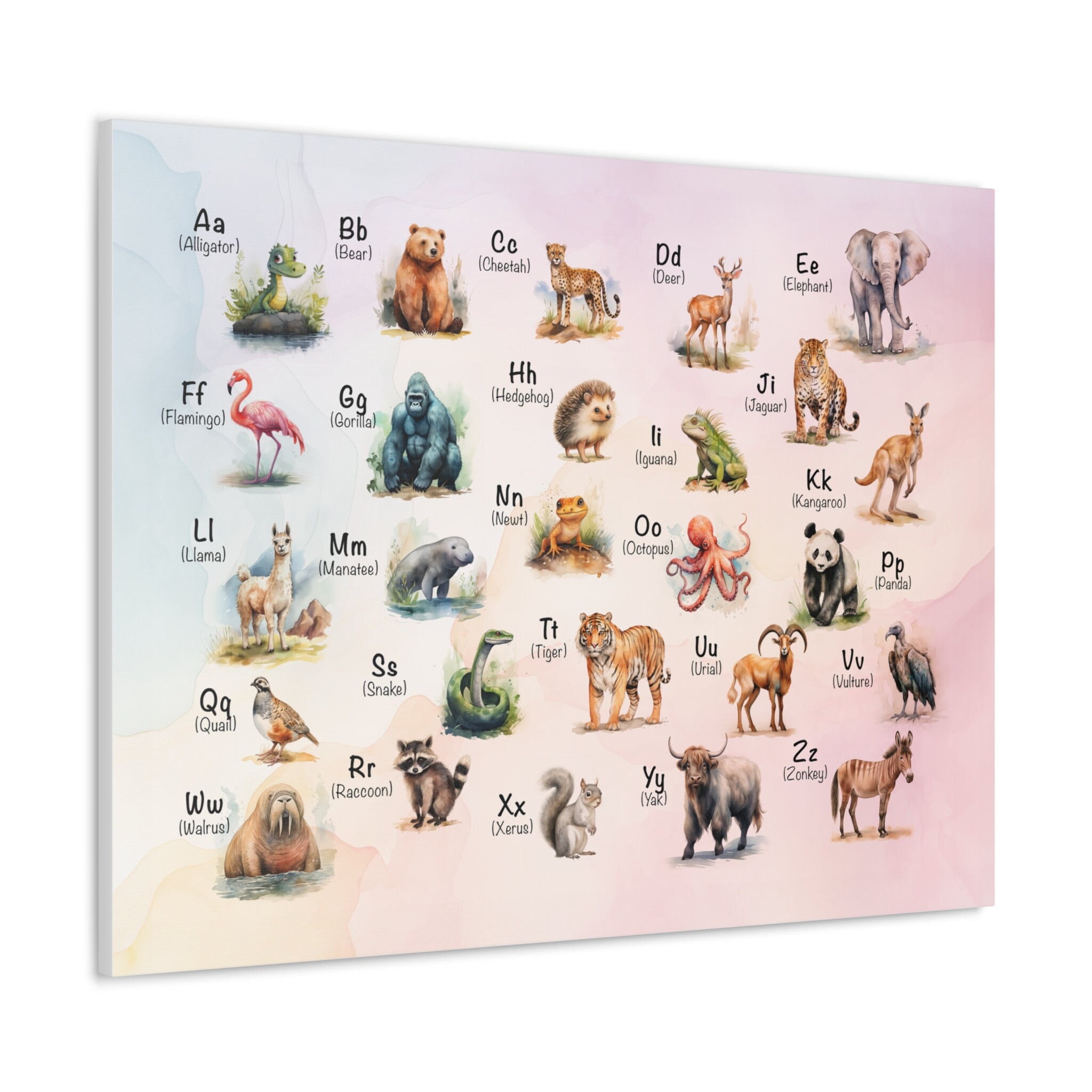 Animal Alphabet Chart Wall Decor Homeschool Decor Classroom Decor ...