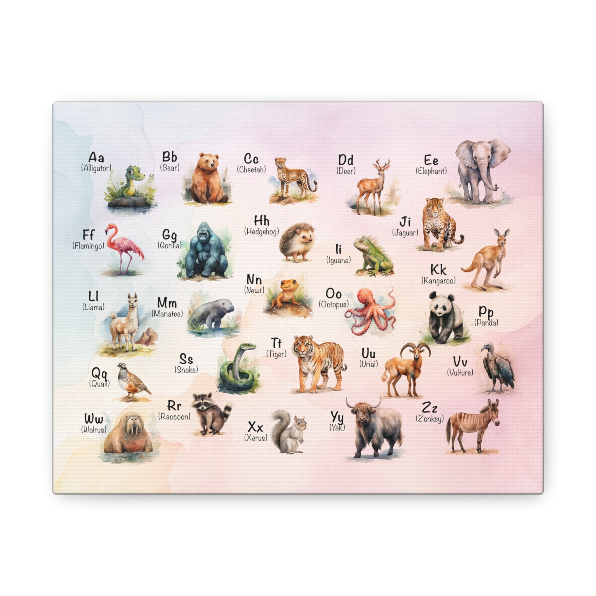 Animal Alphabet Chart Wall Decor Homeschool Decor Classroom Decor ...