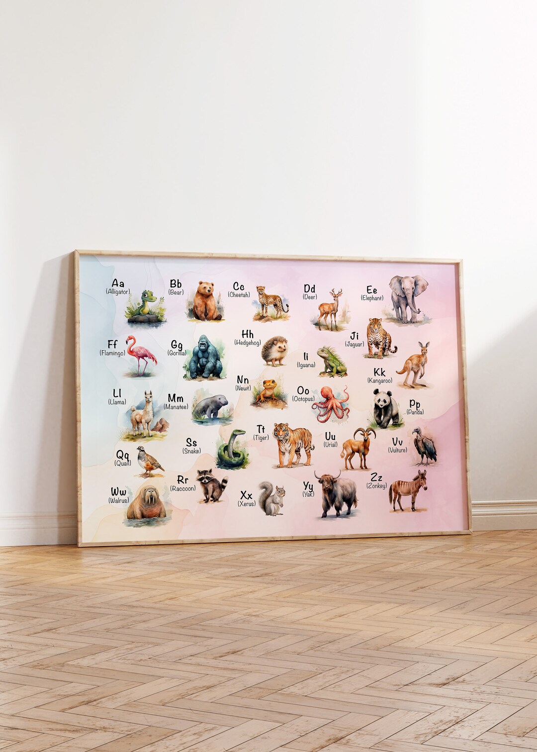 Animal Alphabet Chart Wall Decor Homeschool Decor Classroom Decor ...