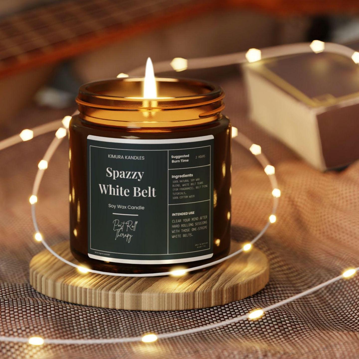 Kimura Kandles | SPAZZY WHITE BELT | Post Roll Therapy Candle (multi ...