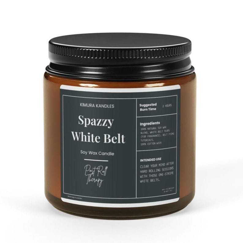 Kimura Kandles | SPAZZY WHITE BELT | Post Roll Therapy Candle (multi ...