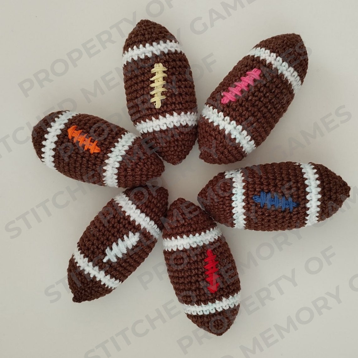 Crochet Memory Game Football: Toy for Visual Memory, Colors, Counting ...