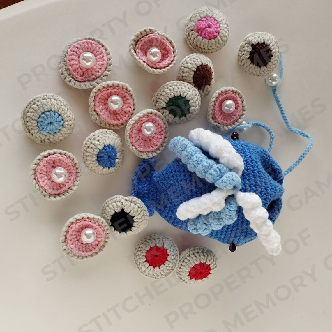 Crochet Memory Game WHALE & SEASHELLS: Toy for Visual Memory, Colors ...