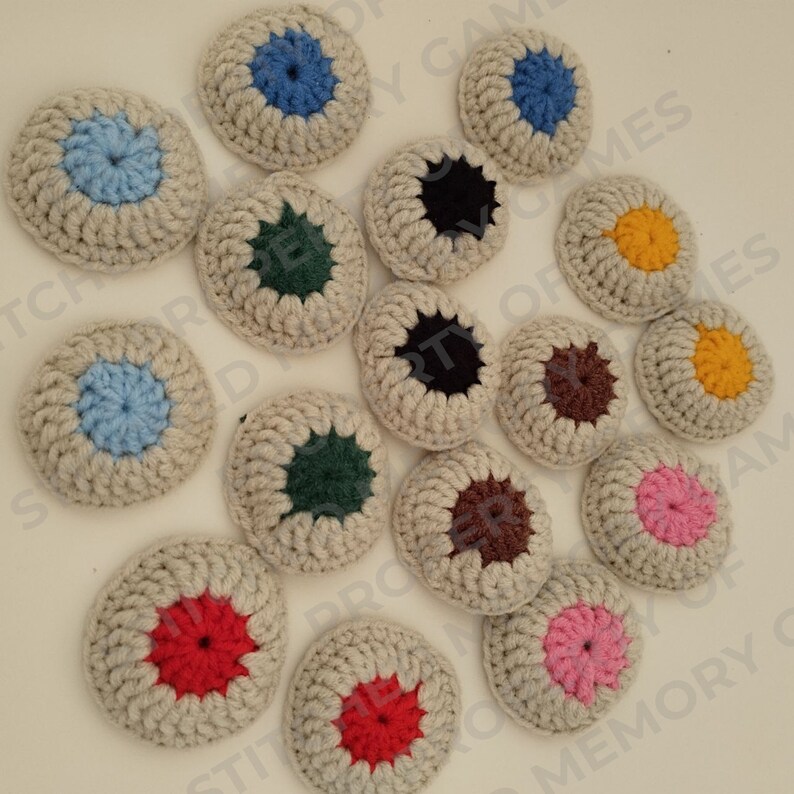 Crochet Memory Game WHALE & SEASHELLS: Toy for Visual Memory, Colors ...