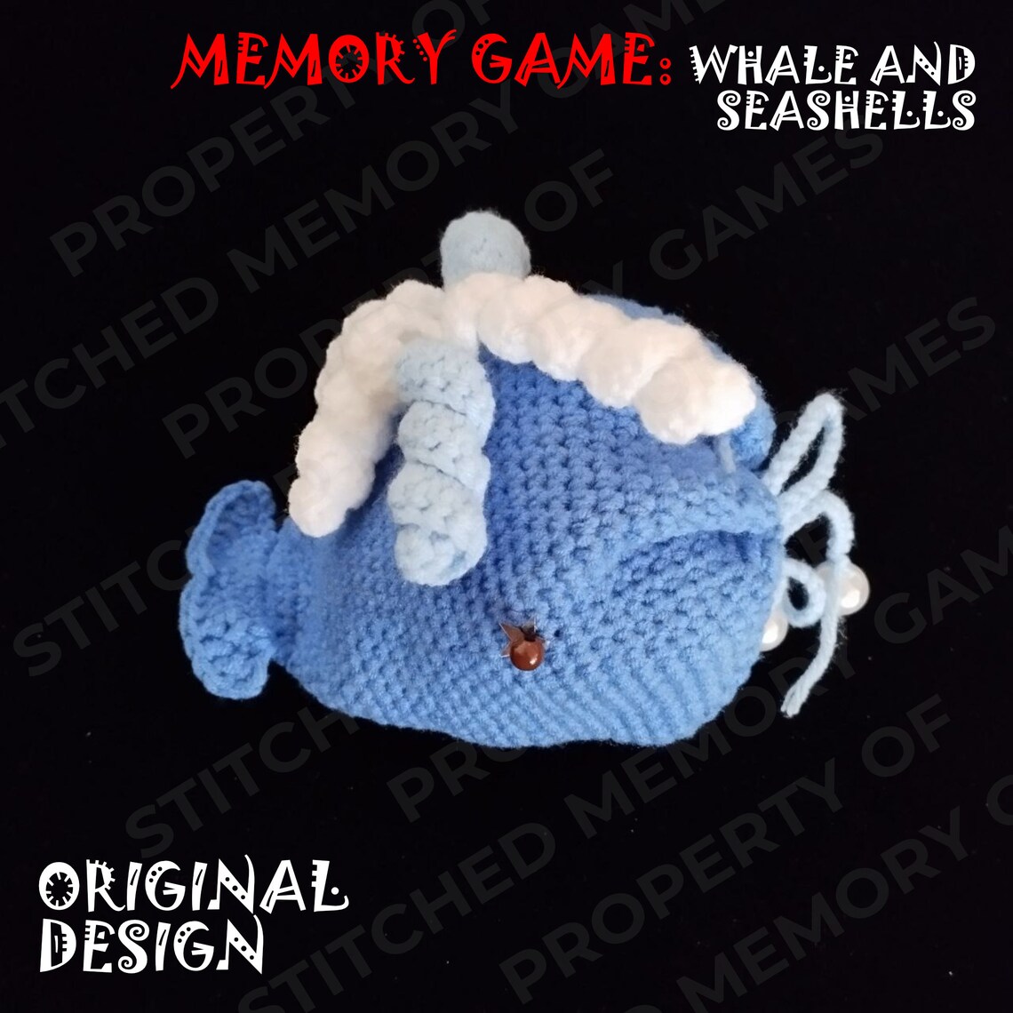 Crochet Memory Game WHALE & SEASHELLS: Toy for Visual Memory, Colors ...