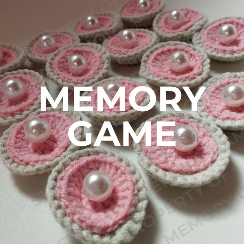 Crochet Memory Game WHALE & SEASHELLS: Toy for Visual Memory, Colors ...