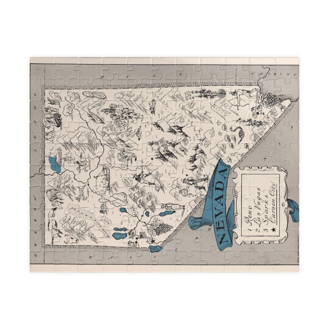 Nevada Map Puzzle - Nevada Puzzle for Adults - Nevada Jigsaw Puzzle ...