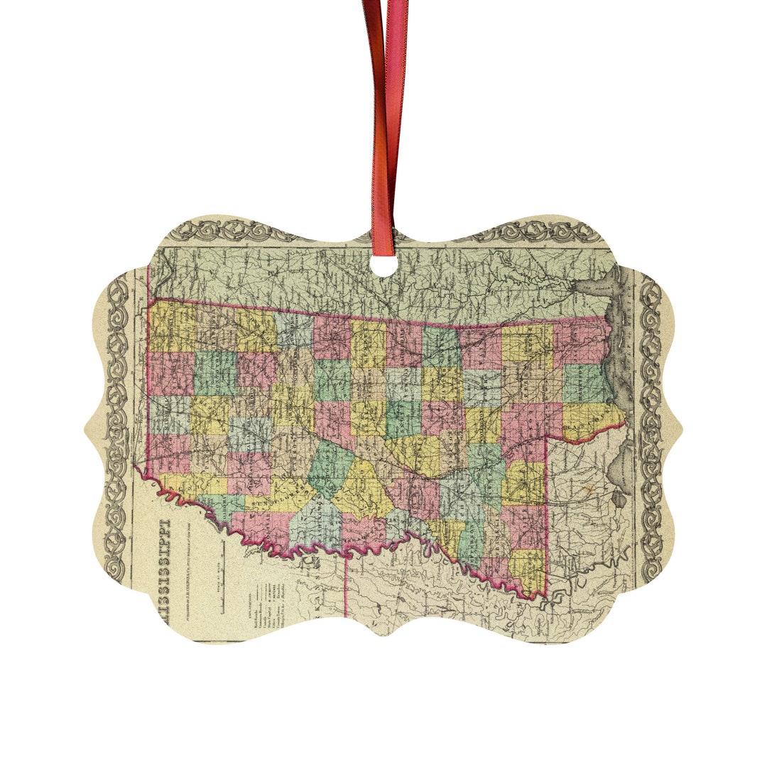 Mississippi Map Ornament - Mississippi Ornament - Mississippi Gift ...