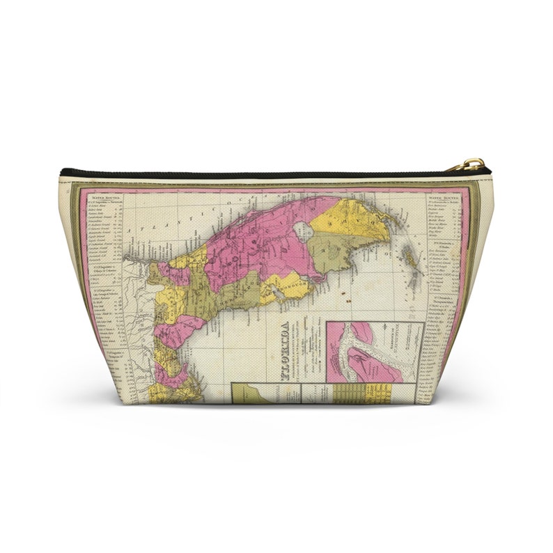 Florida Map Pouch - Vintage Florida Map - Florida Gift - Florida ...