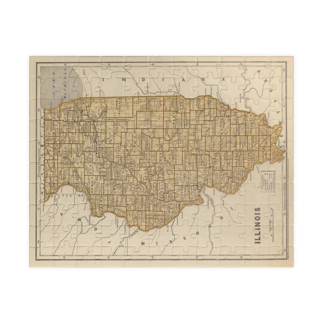 Illinois Map Puzzle Illinois Puzzle for Adults Illinois Jigsaw Puzzle ...