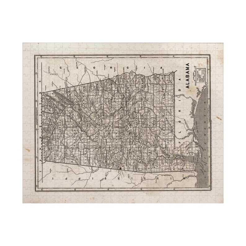 Alabama Map Puzzle - Alabama Puzzle for Adults - Alabama Jigsaw Puzzle ...