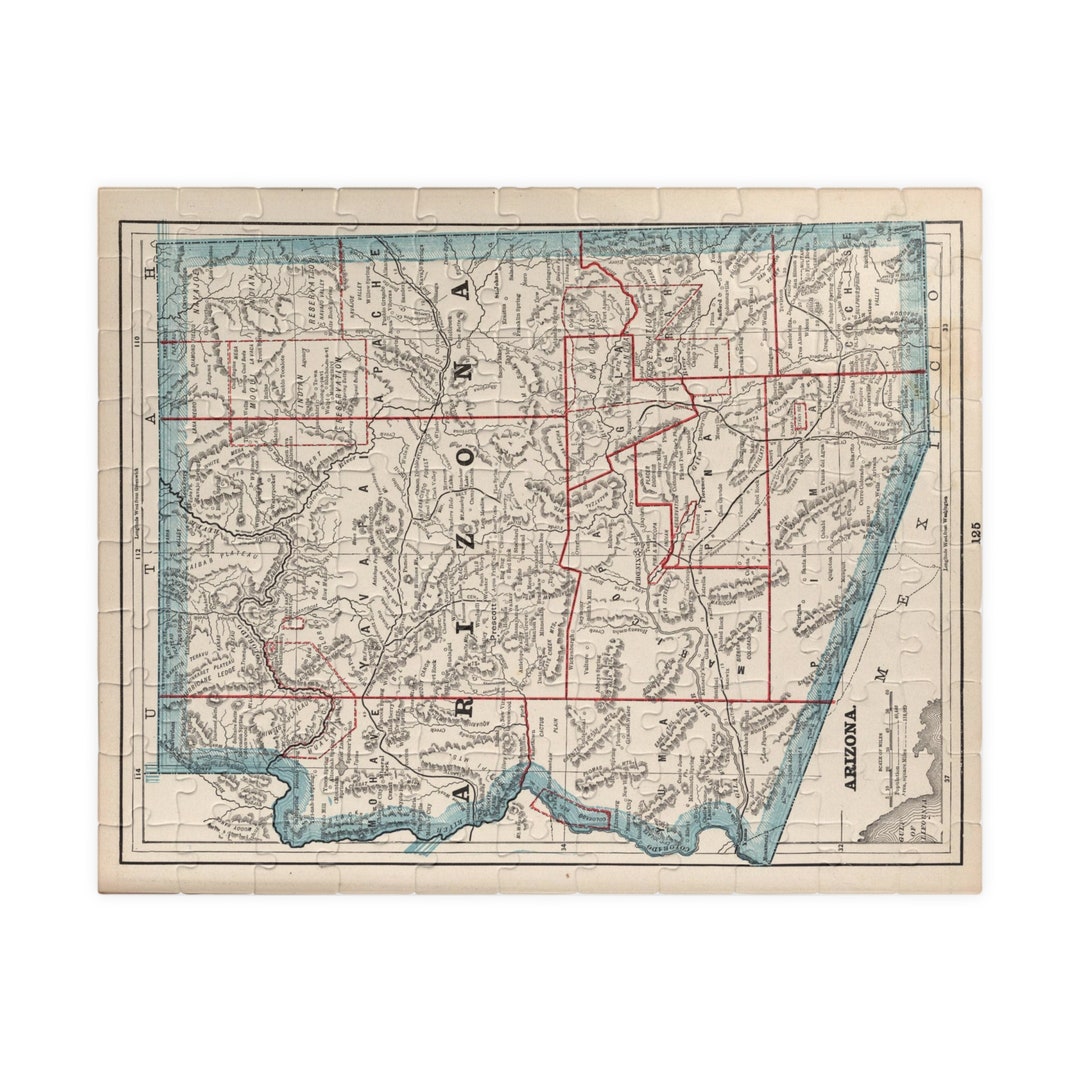 Arizona Map Puzzle Arizona Puzzle for Adults Arizona Jigsaw Puzzle 500 ...