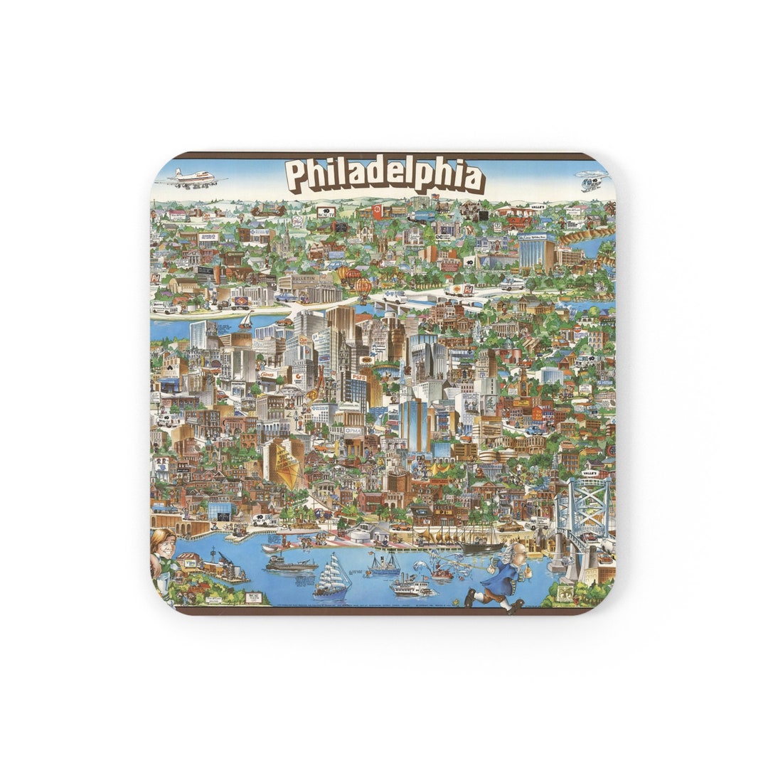 Philadelphia Map Coaster Set - Philadelphia Coasters - Philadelphia ...