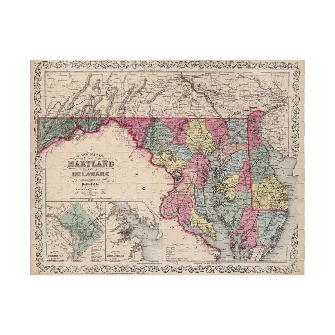 Maryland Map Puzzle - Maryland Puzzle for Adults - Maryland Jigsaw ...