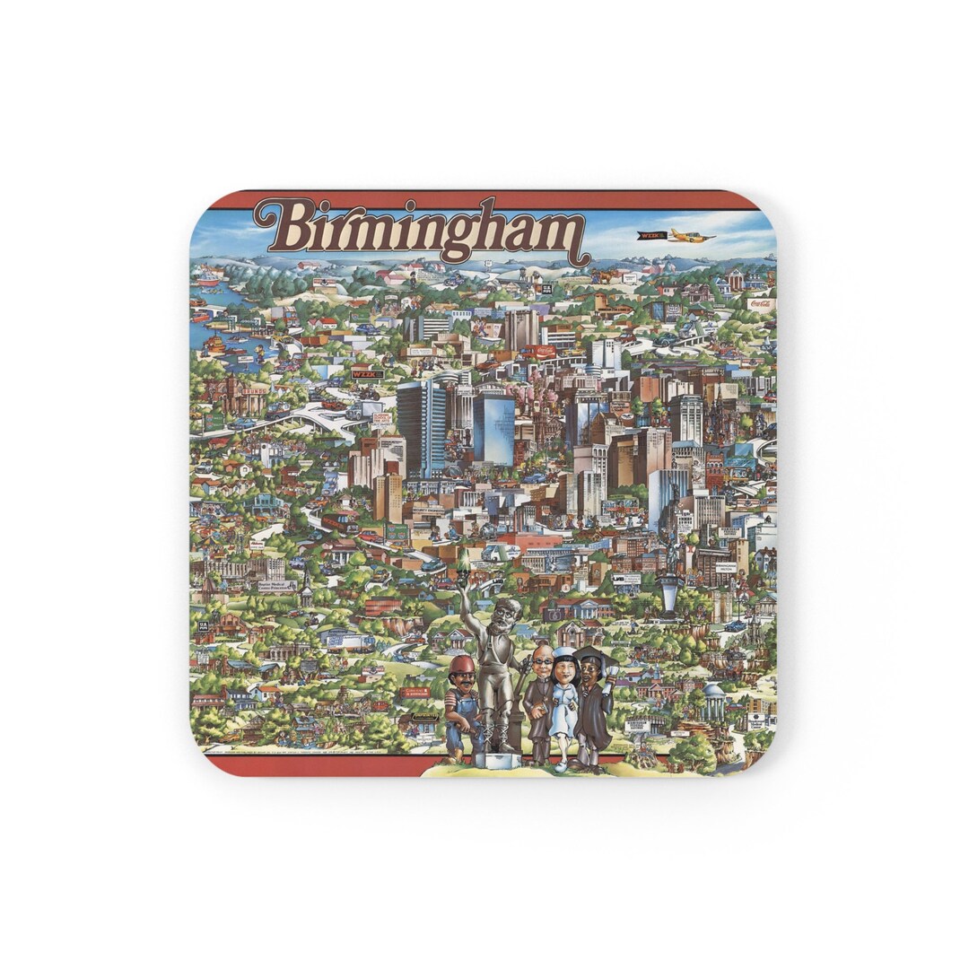 Birmingham Map Coaster Set - Birmingham Coasters - Birmingham Airbnb ...