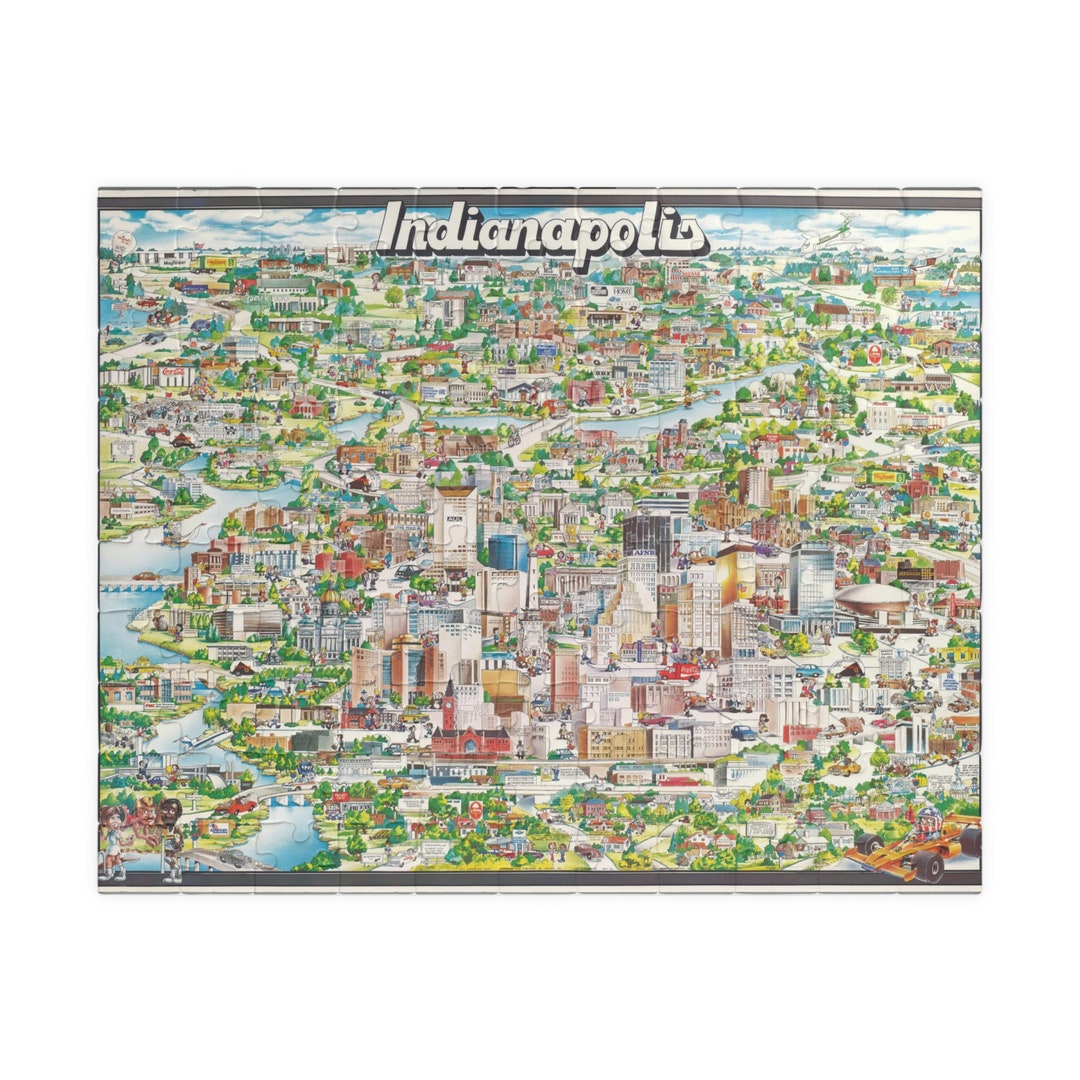 Indianapolis Map Puzzle Indianapolis Puzzle for Adults Indianapolis ...