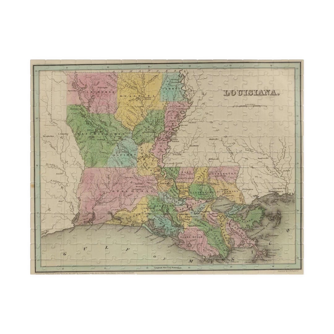 Louisiana Map Puzzle - Louisiana Puzzle for Adults - Louisiana Jigsaw ...