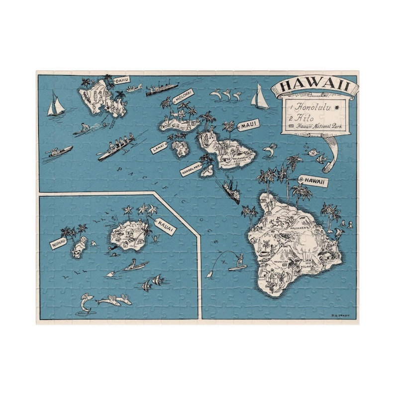 Hawaii Map Puzzle - Hawaii Puzzle for Adults - Hawaii Jigsaw Puzzle ...