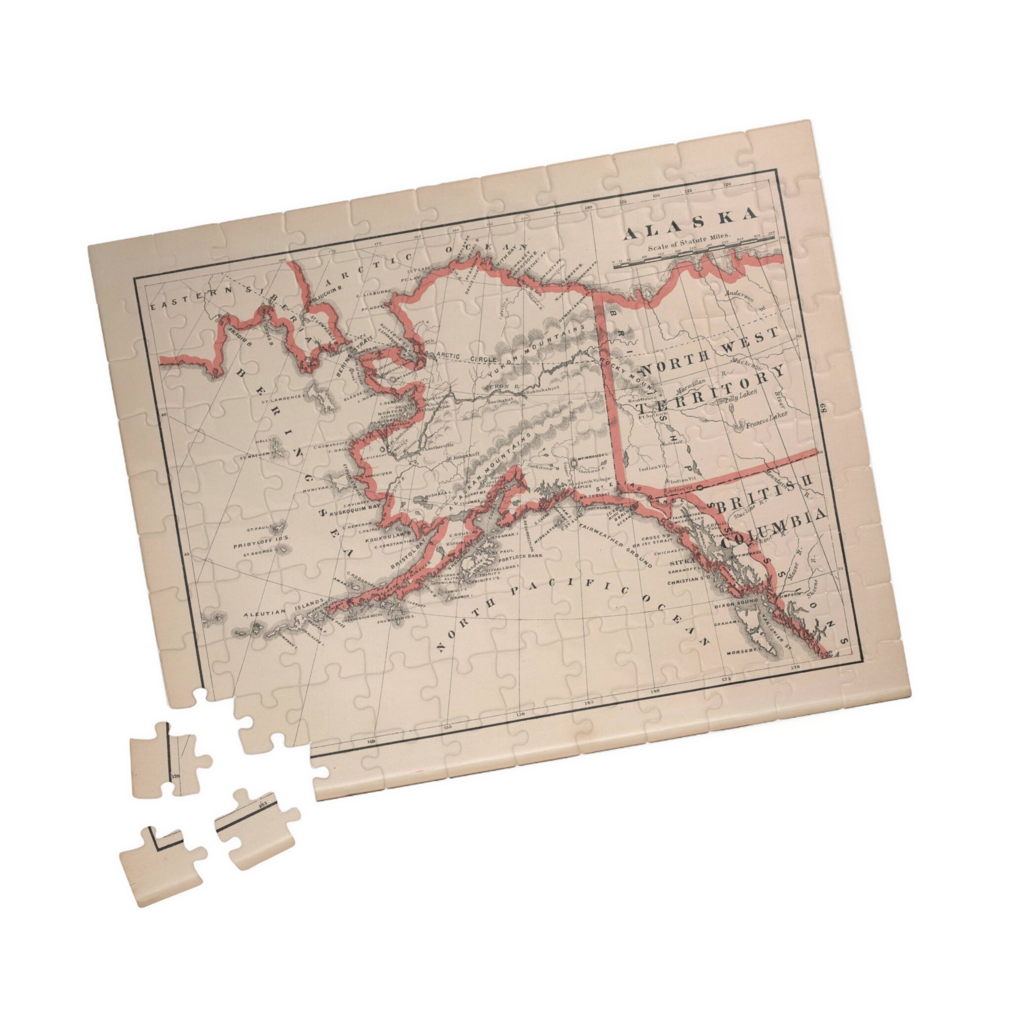Alaska Map Puzzle Alaska Puzzle for Adults Alaska Jigsaw Puzzle 500 ...
