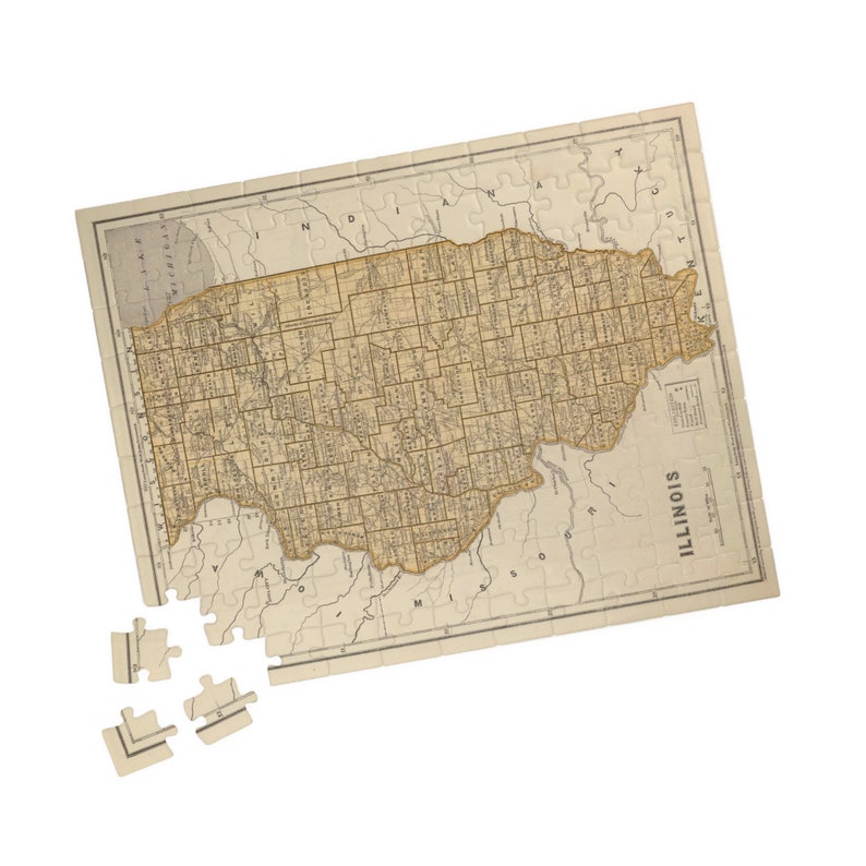 Illinois Map Puzzle Illinois Puzzle for Adults Illinois Jigsaw Puzzle ...