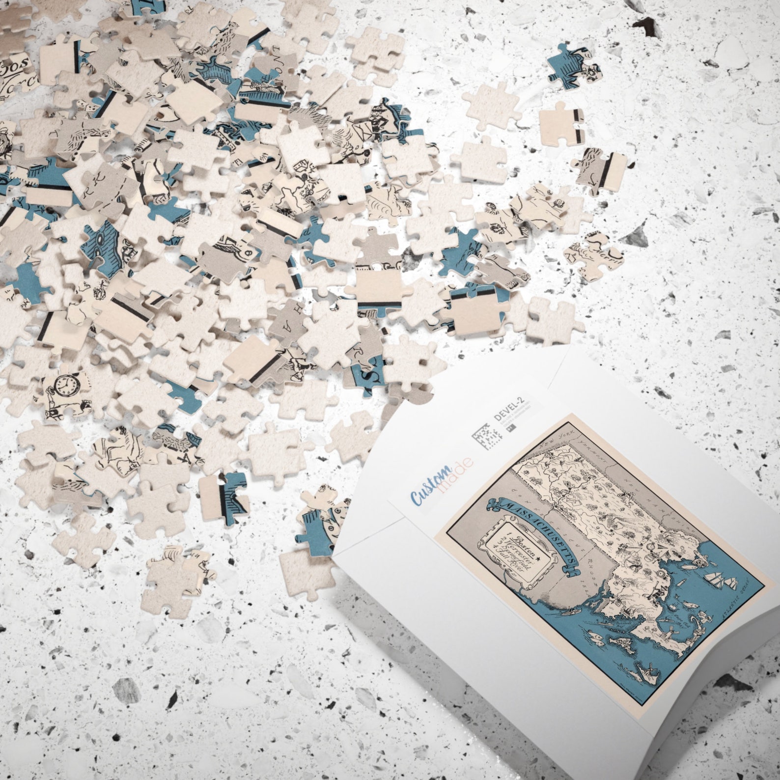 Massachusetts Map Puzzle Massachusetts Puzzle for Adults Massachusetts ...