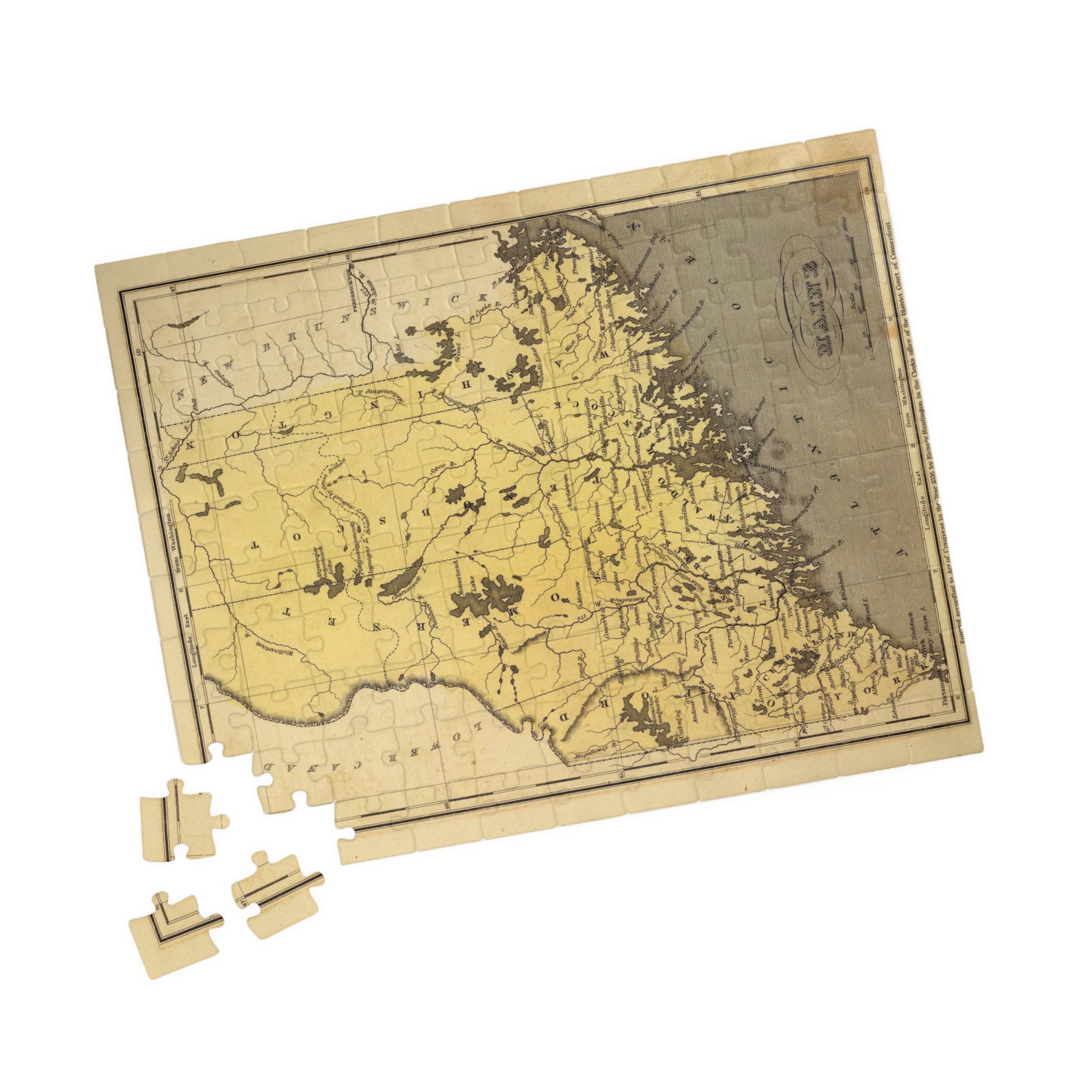 Maine Map Puzzle Maine Puzzle for Adults Maine Jigsaw Puzzle 500 Piece ...