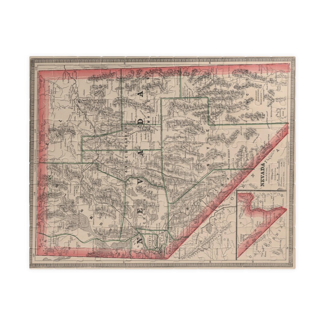 Nevada Map Puzzle - Nevada Puzzle for Adults - Nevada Jigsaw Puzzle ...
