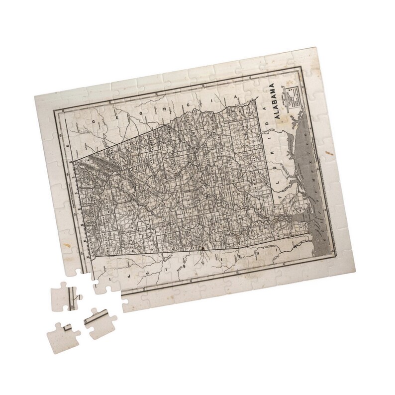 Alabama Map Puzzle Alabama Puzzle for Adults Alabama Jigsaw Puzzle 500 ...