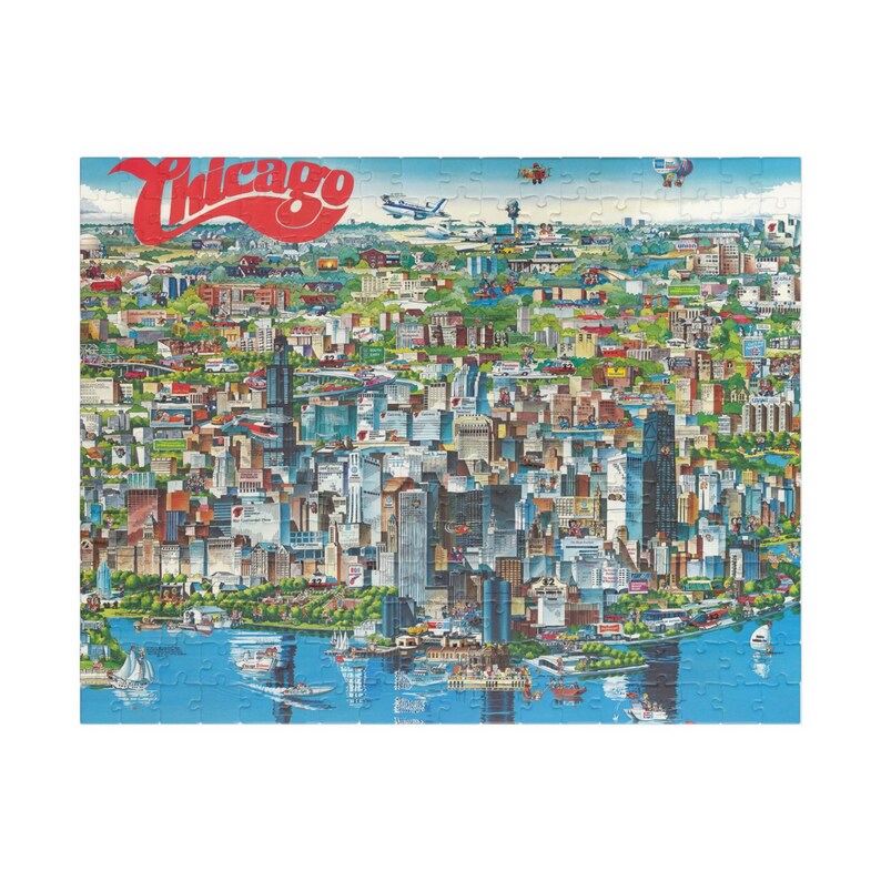 Chicago Map Puzzle - Chicago Puzzle for Adults - Chicago Jigsaw Puzzle ...